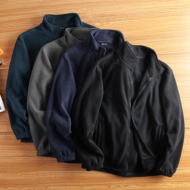 Foreign trade fleece coat male spring and autumn large size top top ...