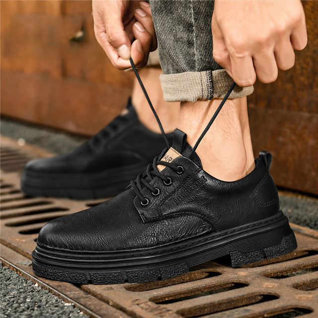Mark Waffe leather shoes men's British style business work casual ...