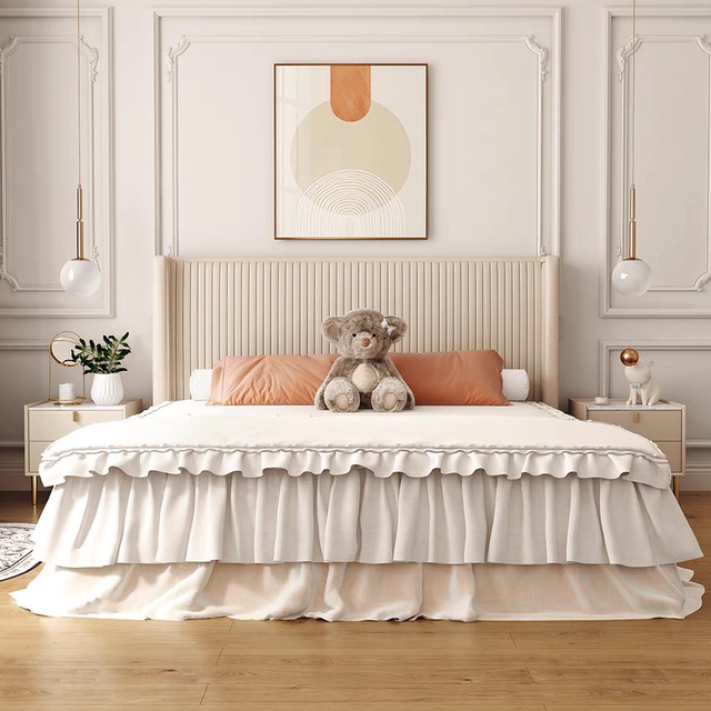 Net red bed creamy windy double bed light luxury master bed bed modern ...