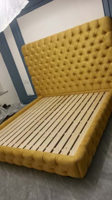 Designer bed meaning light luxury 1.8m frosted leather bed Italian ...