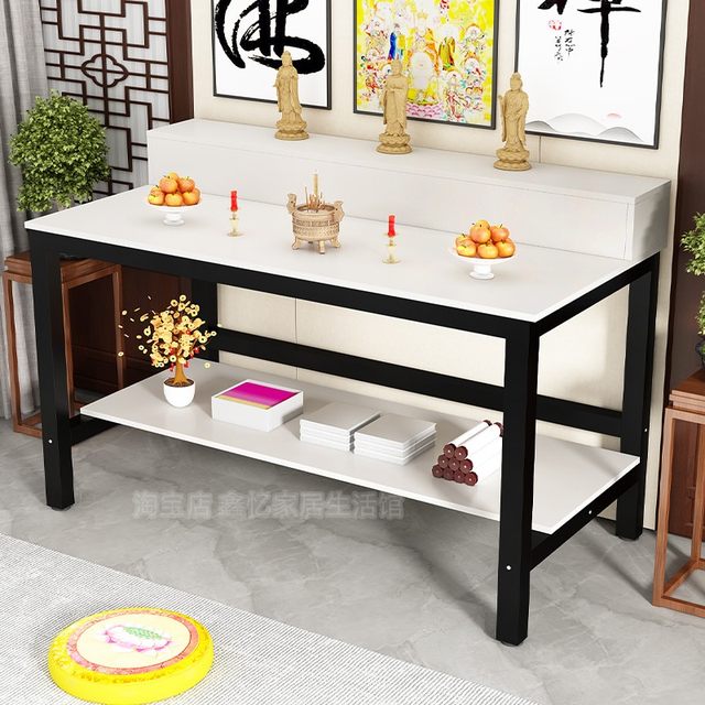 Offering table ancestor Buddhist niche in the middle hall of the God of ...