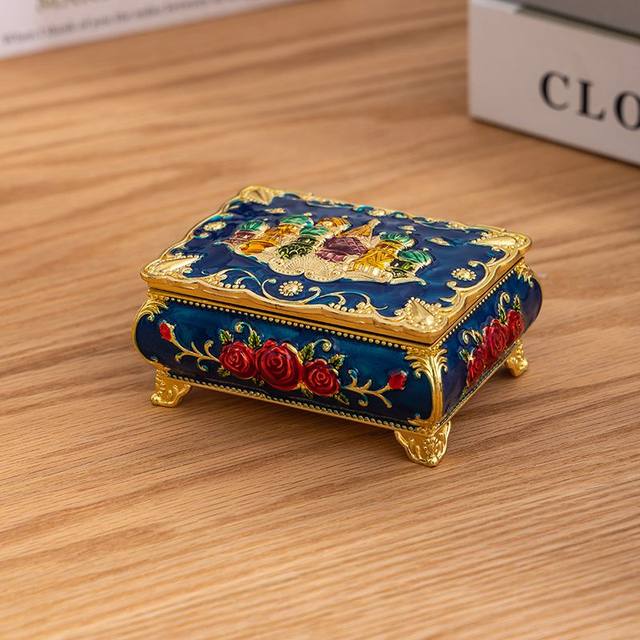 Creative European style light luxury castle jewelry box portable ...
