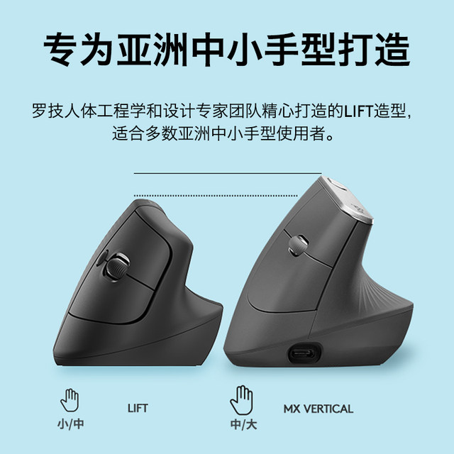 Logitech Lift vertical mouse light sound wireless Bluetooth girl ...