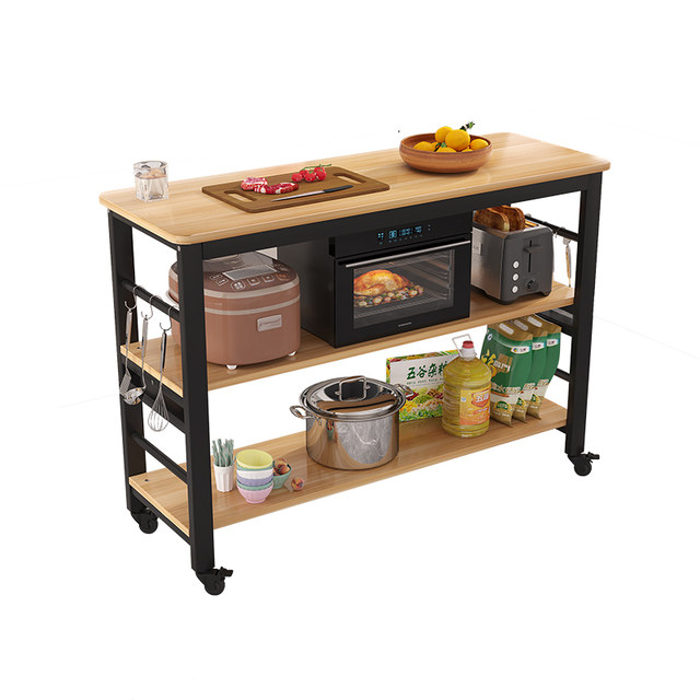 Kitchen cutting table household small long table with wheels multi ...