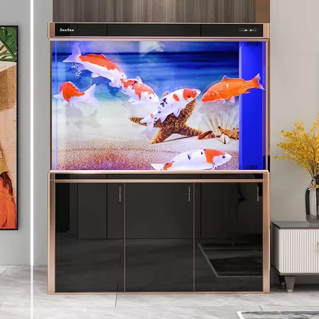 Sensen large fish tank ultra-white glass aquarium living room medium ...