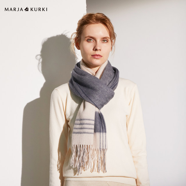 MARJAKURKI Maria Gucci double-sided wool cashmere scarf women's winter ...