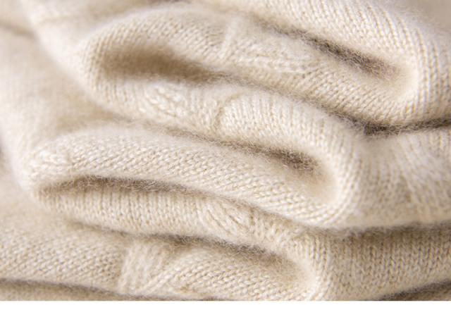 Heavy double-ply thickened turtleneck cashmere sweater for women 100 ...