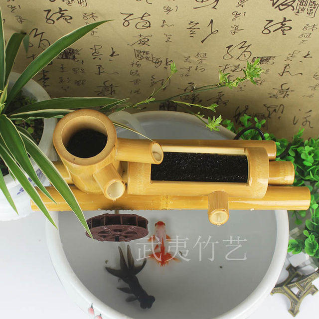 Bamboo flowing water filter ornaments, fish tank stone trough ...