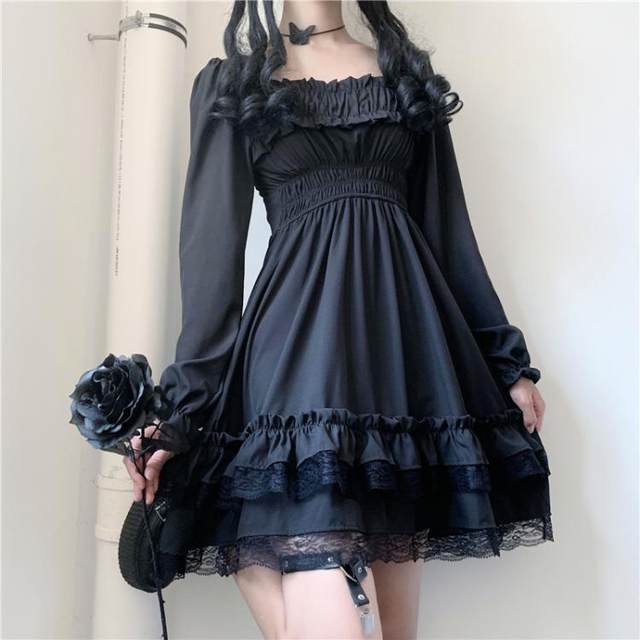 Large -size sexy dark dark black series loose pseudo -mother clothing ...