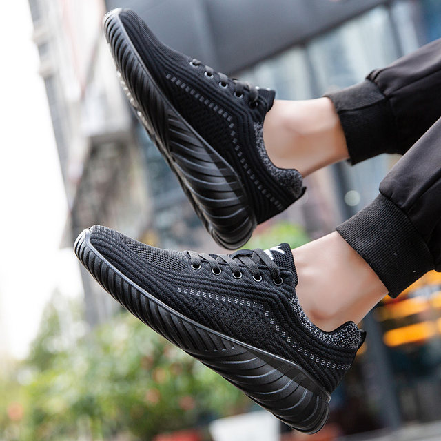 Returning men's shoes men's casual shoes breathable mesh running sports ...