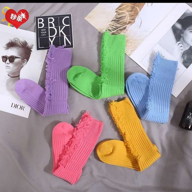 Thin -cave beggar socks Female spring, summer, autumn and winter, four seasons, hand -cut long ...