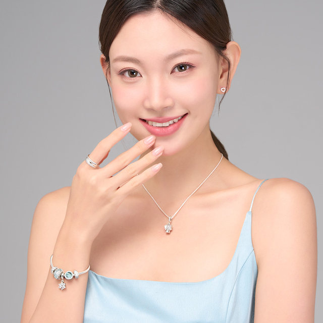 [Valentine's Day Gift] Pandora Pandora Pav Pav Pav Interlace Three-Ring Ring 925 Silver Stacking