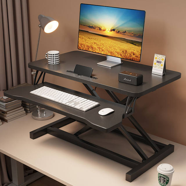 Standing lifting desktop workbench office computer desk stand notebook ...