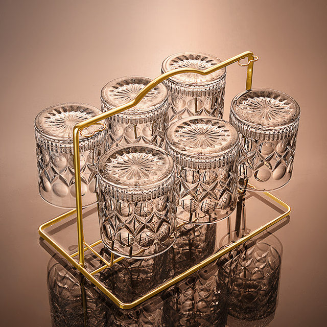 Whiskey glass home retro crystal glass wine glass creative ins style ...