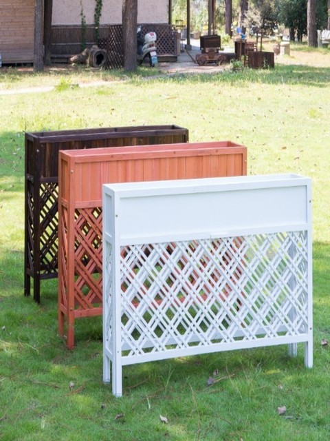 Outdoor partition flower stand pastoral flower box antiseptic wood ...