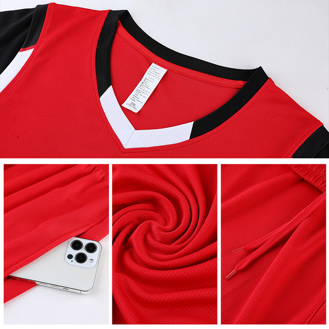 Short -sleeved jersey custom women's basketball suit Set male student ...