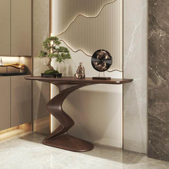 New Chinese-style console table long case simple wall-mounted solid ...