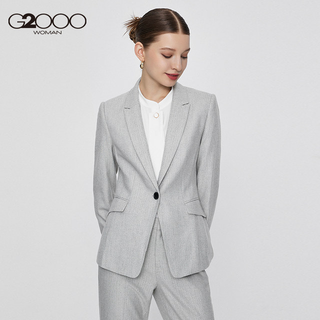 G2000 women's 2025 split collar smart business herringbone pattern ...
