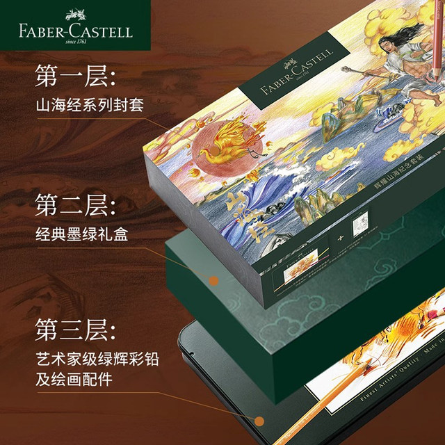 German Faber-Castell green iron box oil-based color pencil Green Hui ...
