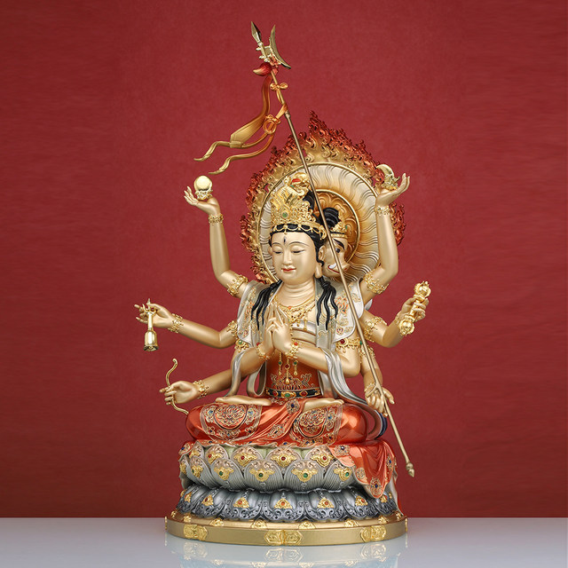 Taiwan gilt copper Doumu Yuanjun statue bronze sculpture painted Doumu ...