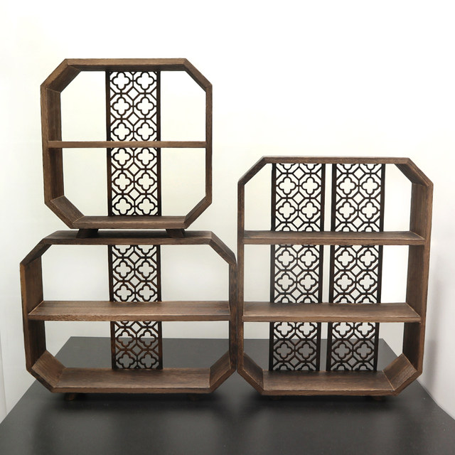 Chinese style Bo Gu shelf small Duobao Pavilion desktop teapot tea set ...