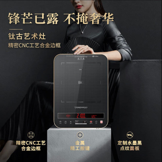 Titanium ancient dot pattern panel hot pot household induction cooker ...