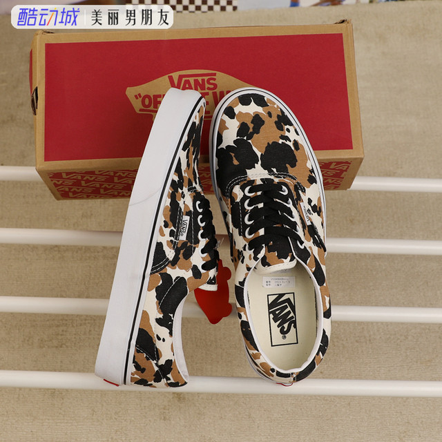 VANS ERA classic milk print leopard print versatile couple canvas ...