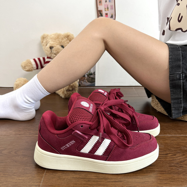 Hong Kong style retro matte thick-soled bread shoes for women ins niche ...
