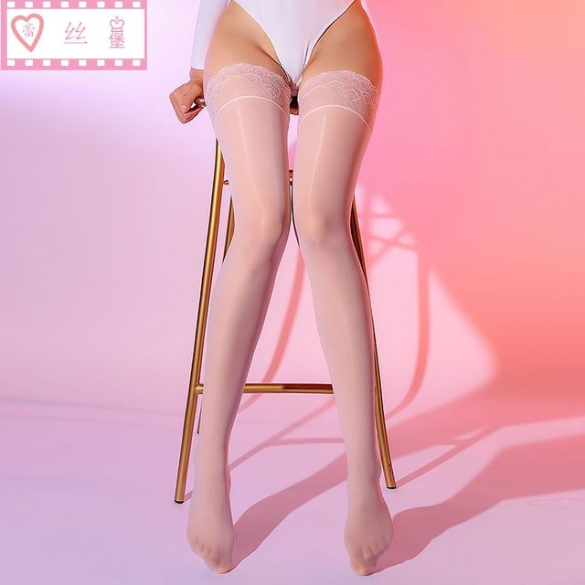 Oil light long stockings sexy lace lace 8D silk transparent socks 912 pin silicone non -slip ...