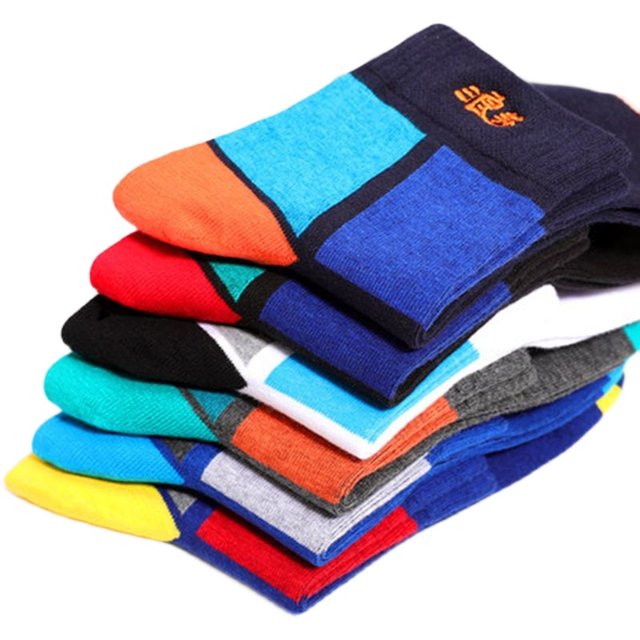 Langsha socks men's mid-calf pure cotton socks men's socks sweat ...