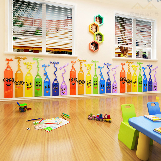 Studio layout art room wall decoration kindergarten English classroom ...
