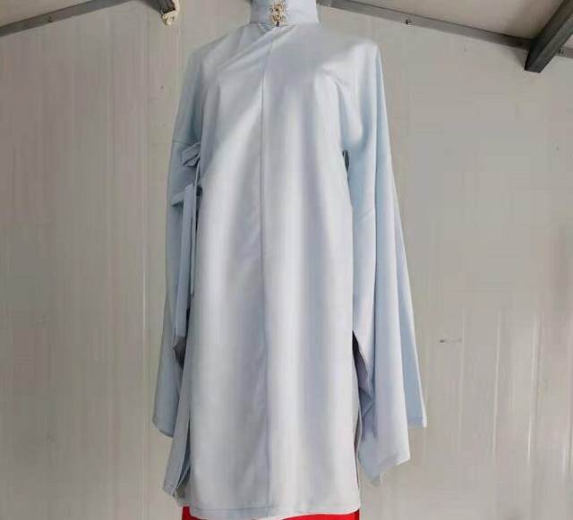 Yan Xiting Hanfu women original collar shirt slanted solid color long ...