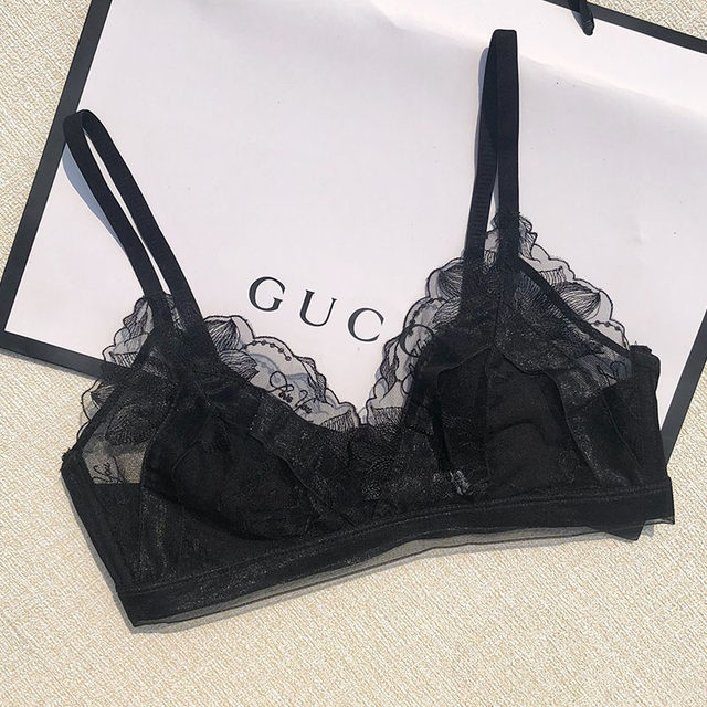 French triangular cup underwear female small breasts without steel ring ...