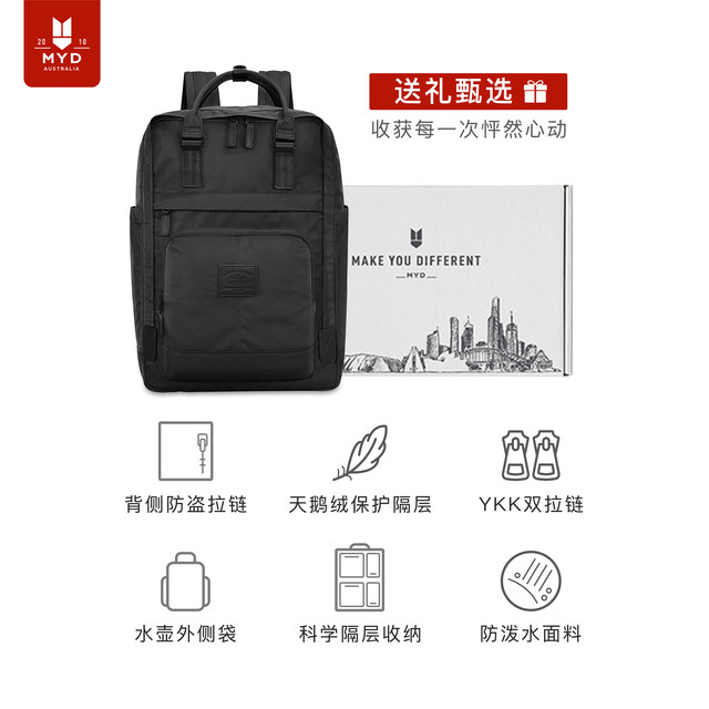 MYD black backpack men's backpack men's travel lightweight large ...