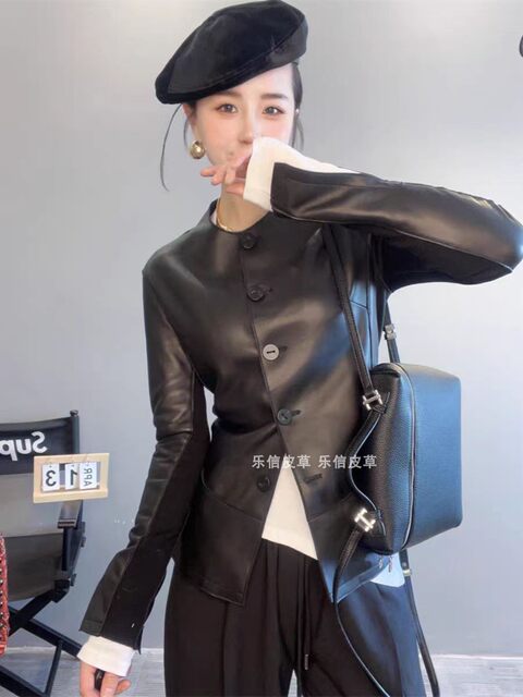 Haining's new genuine leather jacket for women, sheepskin European ...