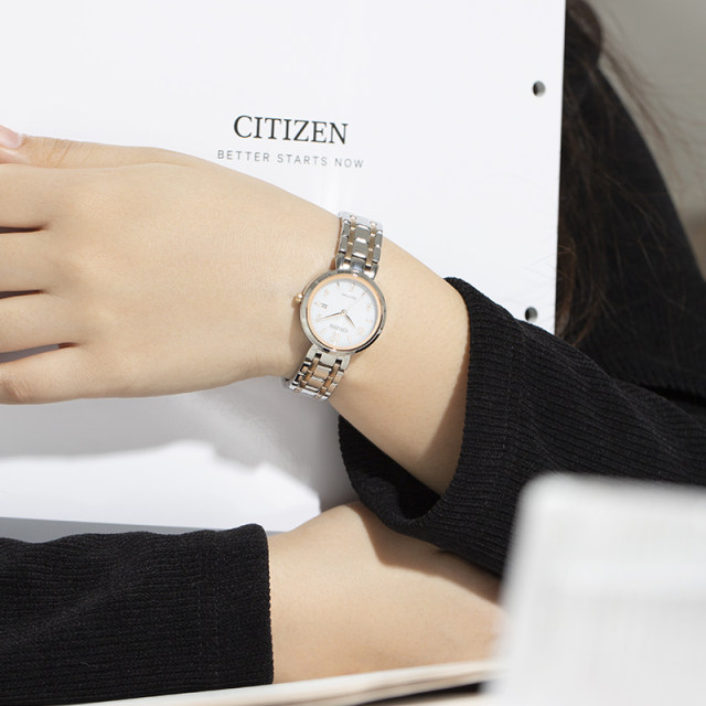 Citizen Eco-Drive Small Dial Grid Pattern Elegant Temperament Casual ...