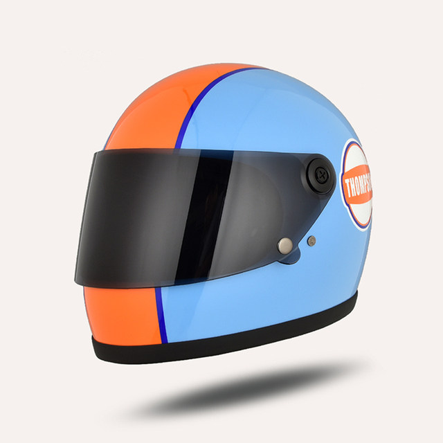 Thompson Gulf oil painted motorcycle helmet Gulf retro full-face helmet ...