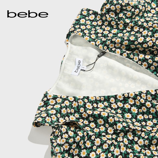bebe spring and summer series ladies V -neck floral printing short ...
