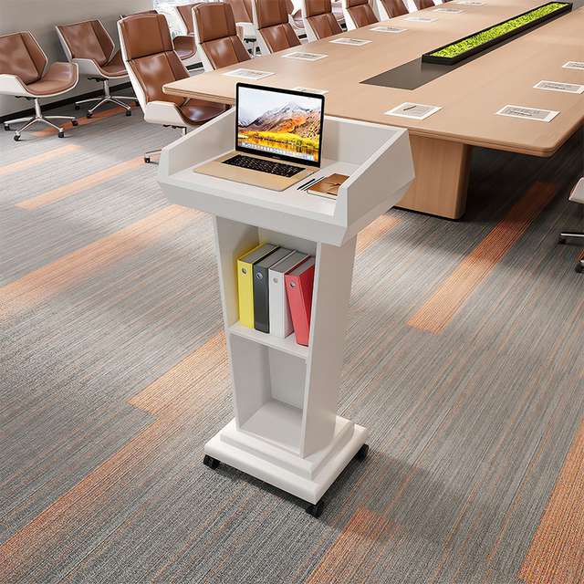 Lecture desk School white speech hosting desk reception desk chairman ...