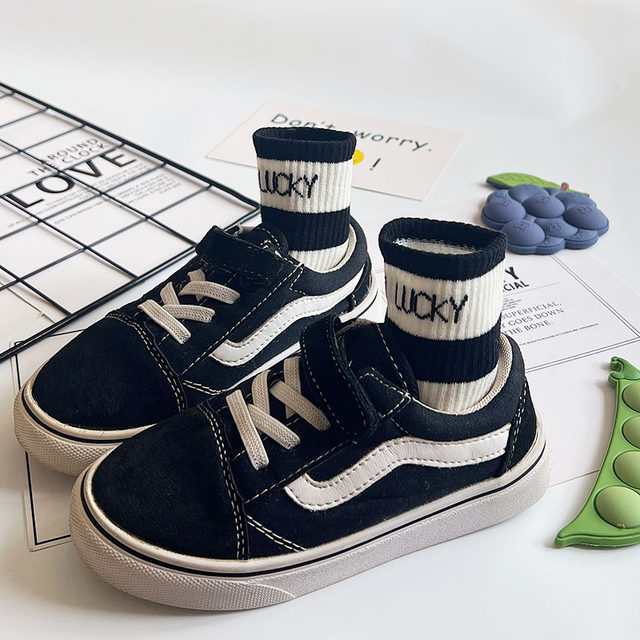 Children's socks in spring and autumn combed cotton sweat-absorbing and ...