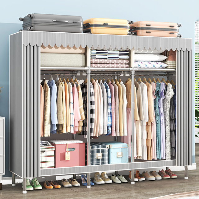 Full closed zipper home bedroom wardrobe dormitory rental housing ...