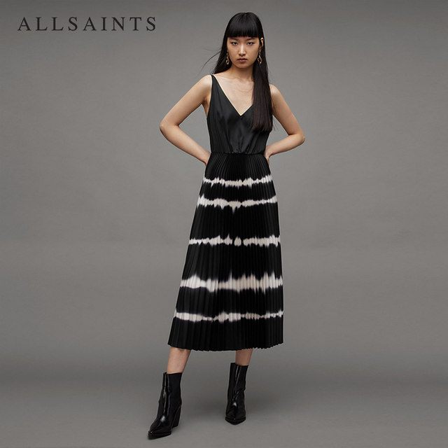 ALLSAINTS Women's Corrugated Tie-Dye Dress Two-piece Skirt Pullover ...