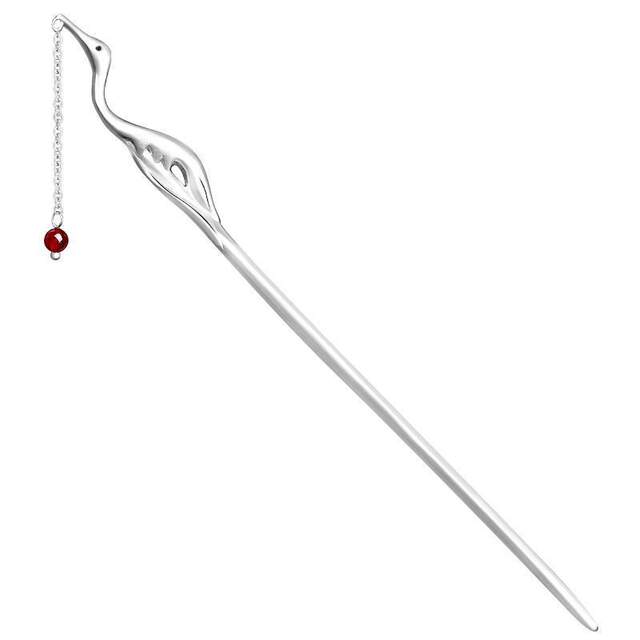 New Chinese style 925 silver matte crane hairpin for women's retro ...