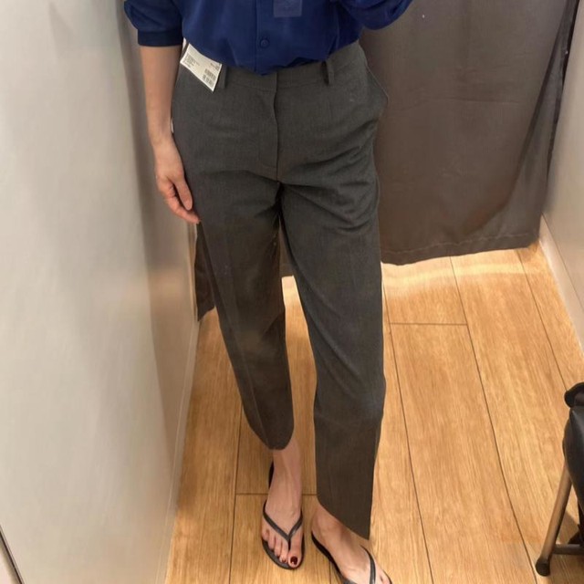 Japanese spring and autumn stretch nine-point pants straight trousers ...