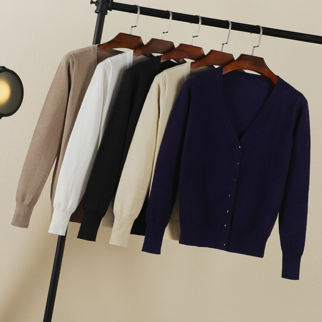 Early autumn thin nurse sweater jacket dark gray sweater cardigan early ...