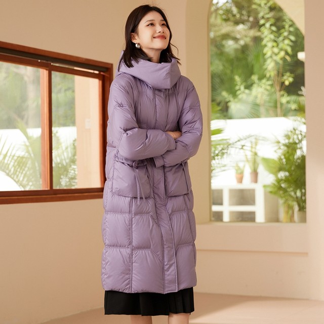 Jonita Women's 2025 Winter Hooded Thickened Lightweight Fluffy 90 White ...