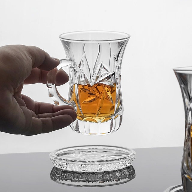 BOHEMIA Czech original imported crystal glass tea cup retro engraved ...