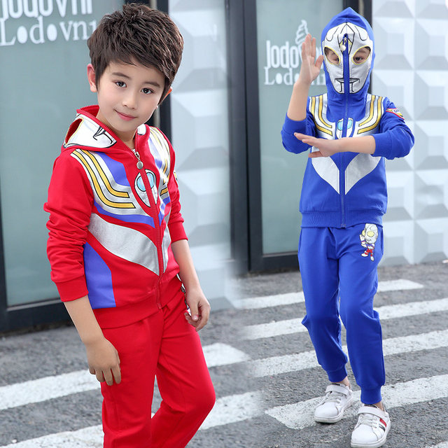 Ultraman clothes Children's autumn clothing boy sweater suite Spider ...