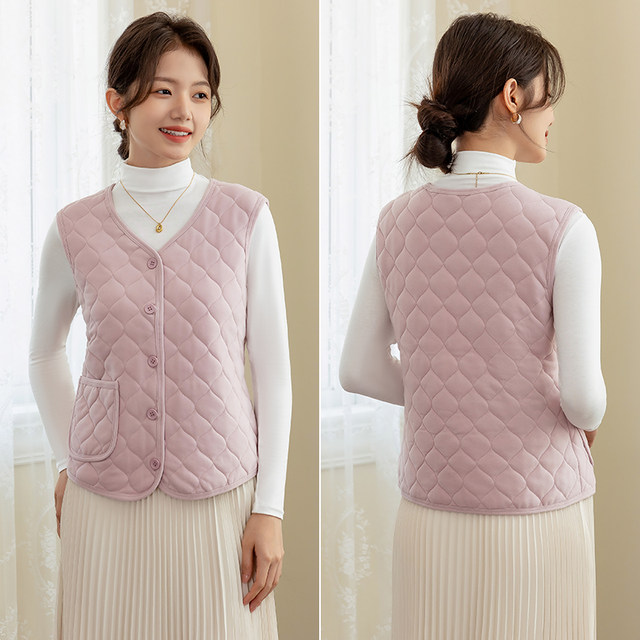 Wool -keeping vest women in autumn and winter plus velvet thickened ...