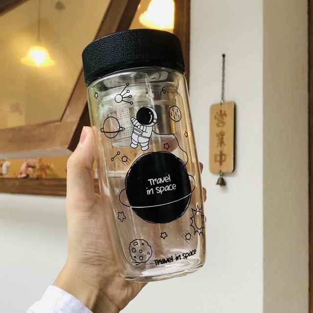 Star Astronaut Cup High-end Double-layer Glass Cup Women's Summer Ins ...